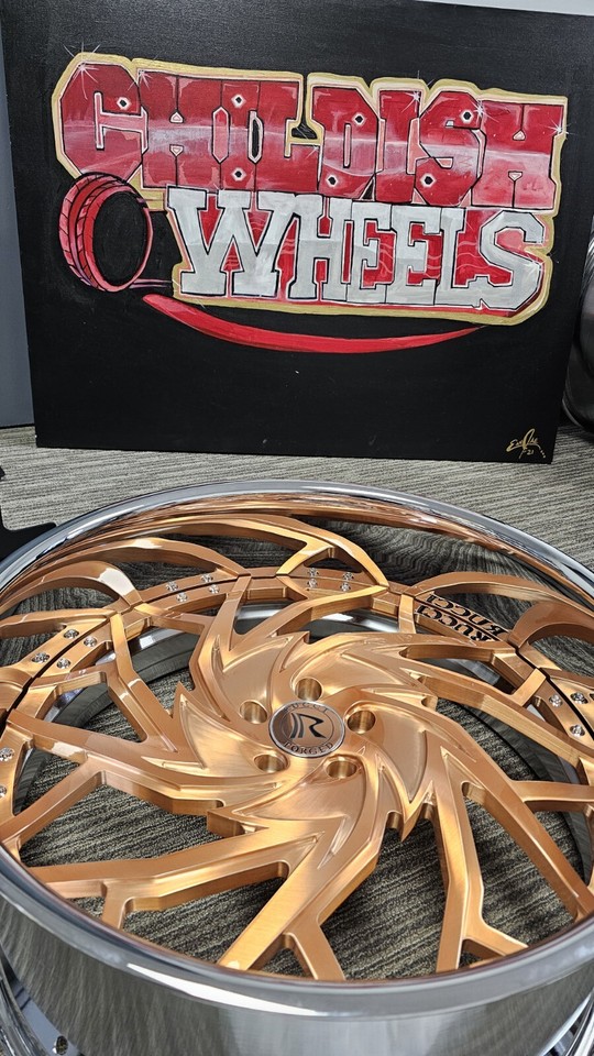 24" Inch Rose Gold Rucci Buds 5x115 WIDEBODY Charger Challenger 2pc ...