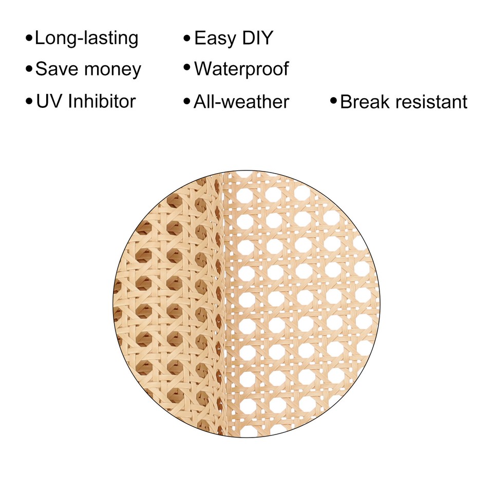 Plastic Rattan Cane Webbing Roll,24 Inch x 3.3 FT Hand Woven Faux Woven ...