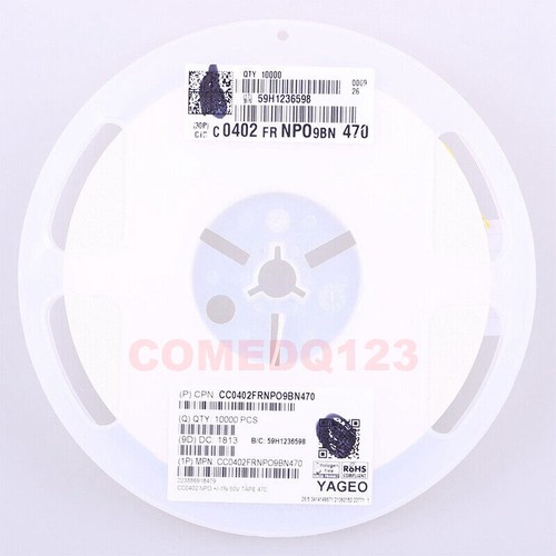 200PCS 0402 47pF 50V NPO/C0G ±1% CC0402FRNPO9BN470 Ceramic Capacitor ...