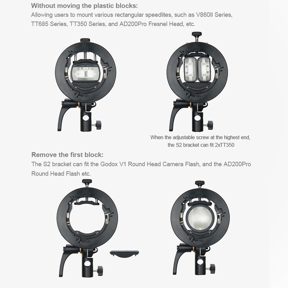 Camera Flash Bracket Holder For Mount Plastic Metal Round Head Camera ...