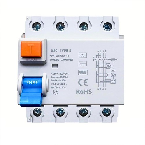 Minimal DC Current Protection 30mA Type B Breaker 4-Pin Circuit Breaker ...
