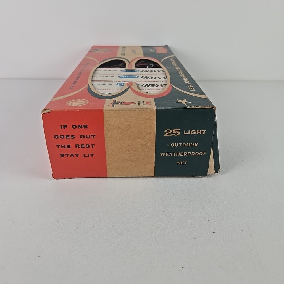 Vintage Crescent by GEM 25 Light C9½ Outdoor Christmas Set NOS Mid ...