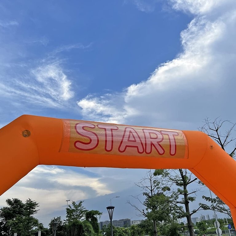 Sewinfla 20ft Inflatable Start Finish Line Arch Orange with Powerful ...