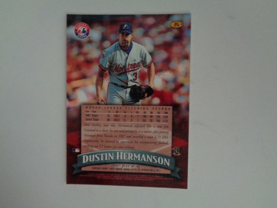 1998 Topps Finest Protector Refractor Dustin Hermanson Card #24R | eBay