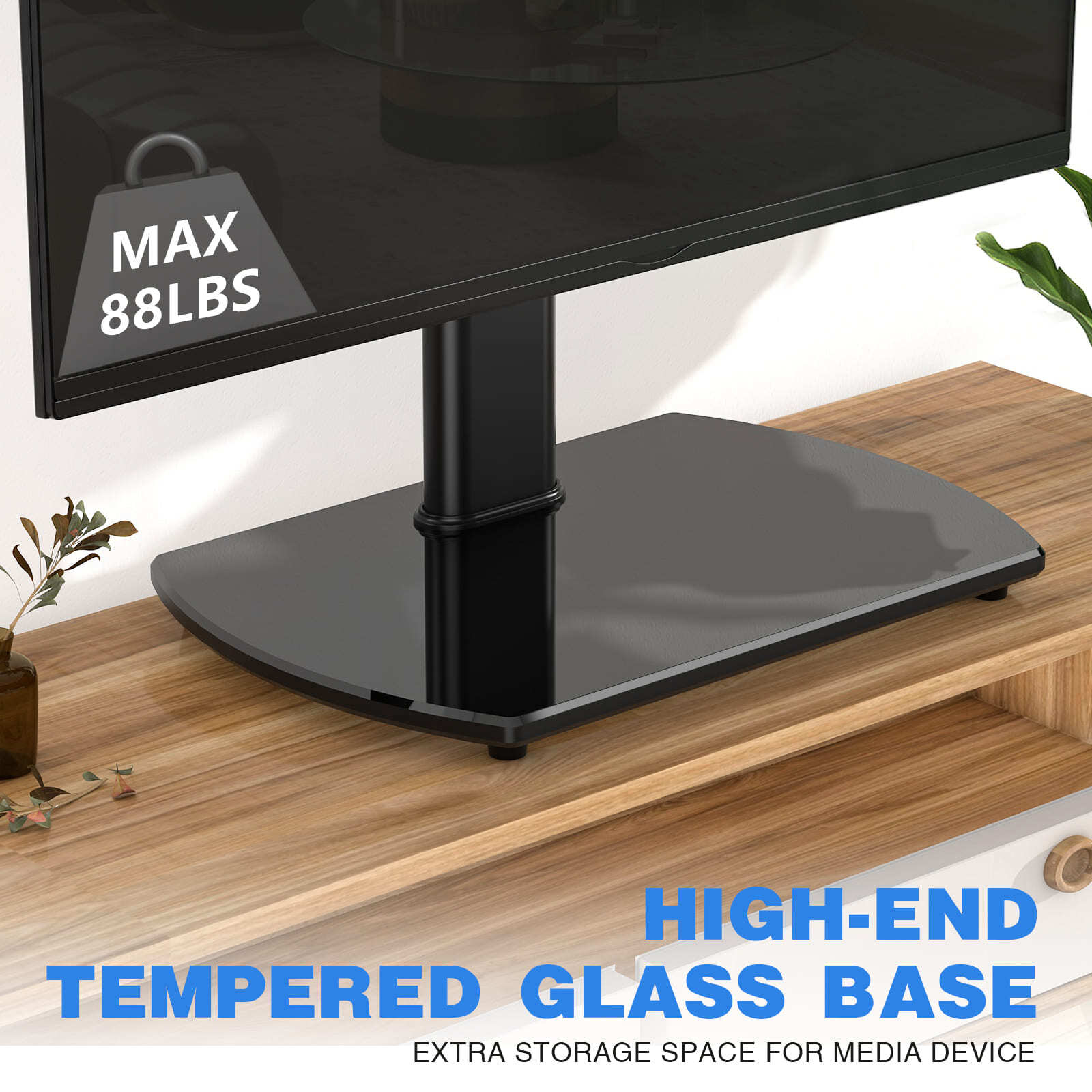 Universal Swivel Tabletop TV Stand with Mount Height Adjustable for 27 ...