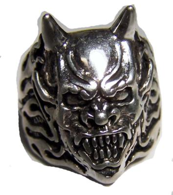 DELUXE DEVIL HEAD DEMON FACE BIKER RING #BR229 MEN WOMENS jewelry ...
