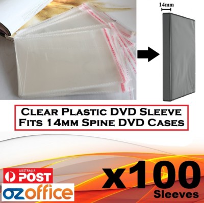 100 x DVD PP Plastic Sleeve DVD Case Wrapping Fits 14mm DVD Covers Blu ...