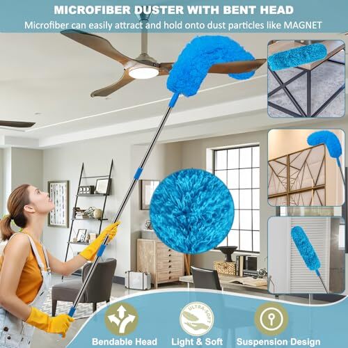 20+ Feet High Reach Duster Kit with 3-13ft Extension Pole, Cobweb ...
