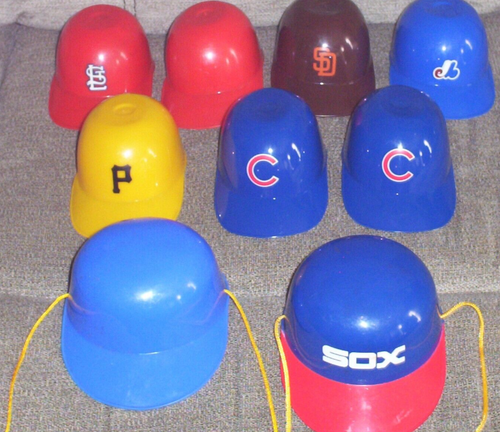 Lot Of 9 MLB Souvenir Mini Batting Helmets Plastic Vintage | eBay