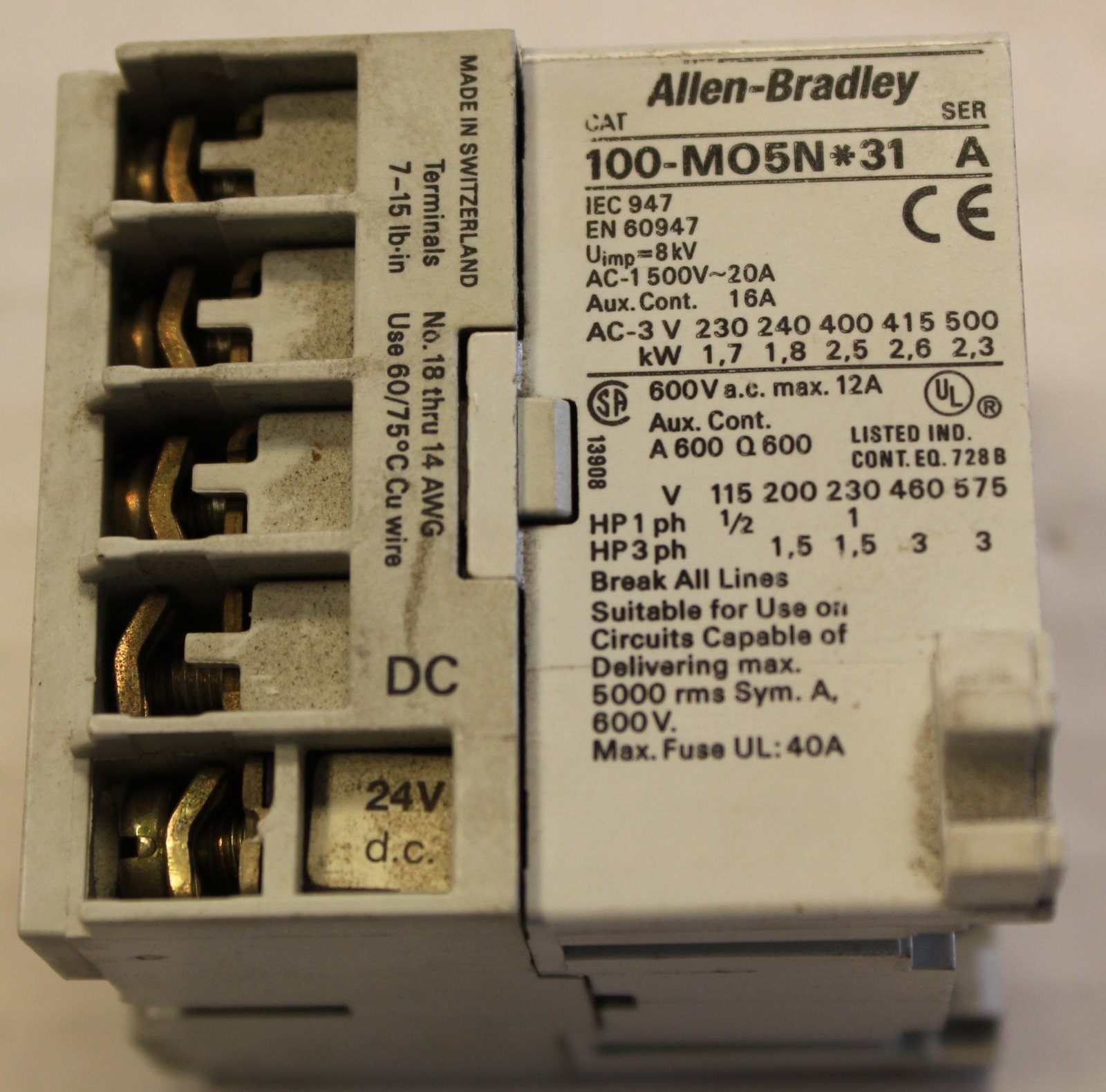 Allen Bradley Miniature Contactor 100-M05N*31 | eBay