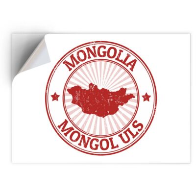 1 x Vinyl Sticker A5 - Mongolia Mongol Uls Travel Map #4726 | eBay UK