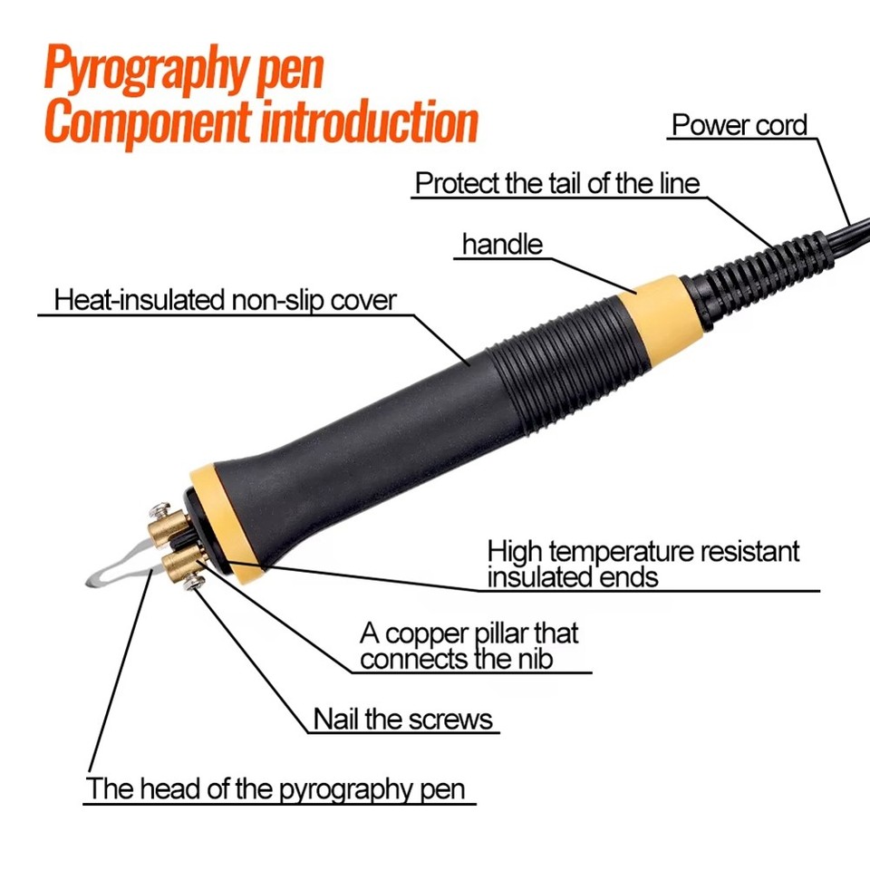 Portable Electric Soldering Iron Pen Wood Burning Pyrography Tool ...
