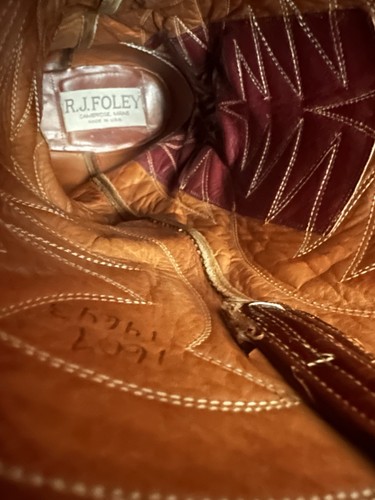 VTG RJ Foley Cowboy Boots Men 12 D Western Brown Leather Square Toe ...