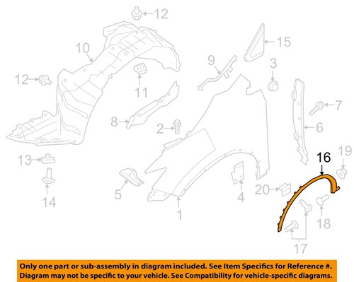 NISSAN OEM Murano Front Fender-Wheel Well Flare Arch Molding Left ...