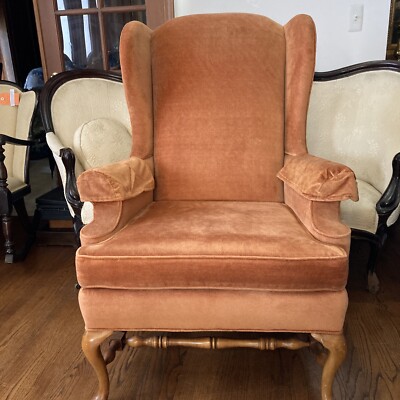 Laine of Hickory, Victorian Rust Wingback Chair | eBay