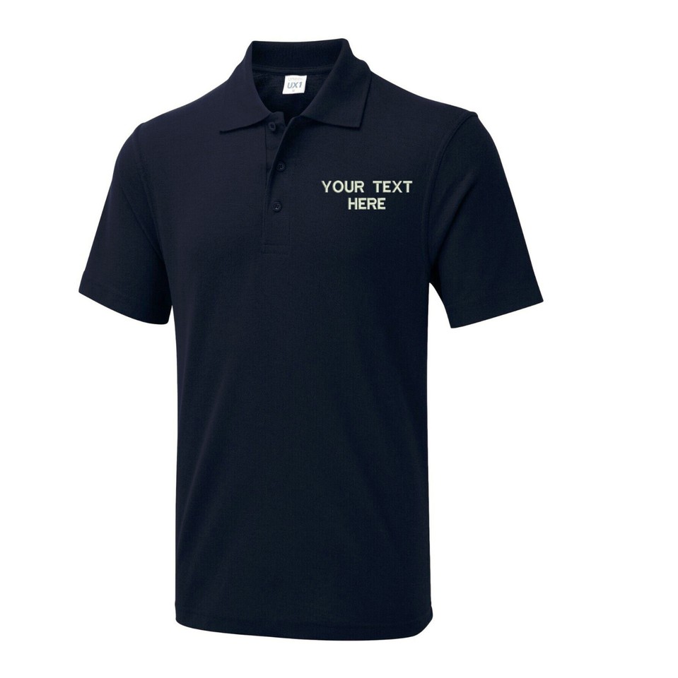 Personalised Custom Embroidered Your Text UX1 Polo Shirt, Casual ...