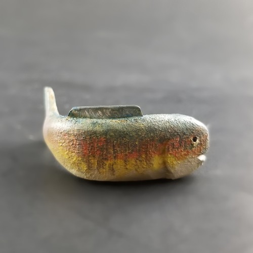 Vintage Miniature Carved Wood Fish Whale Hand Painted Primitive Rustic ...
