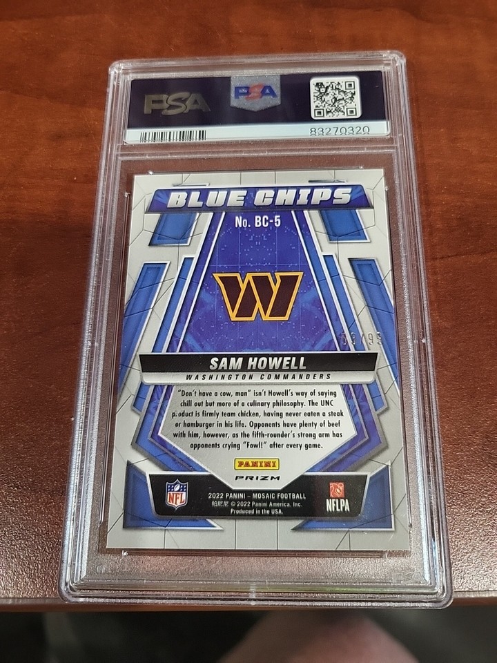 2022 Panini Mosaic Sam Howell Blue Chips Blue Mosaic RC PSA10 | eBay