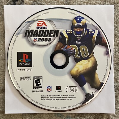 🔥 Madden NFL 2003 (PlayStation 1 PS1, 2002) Mint Disc Only! See ...