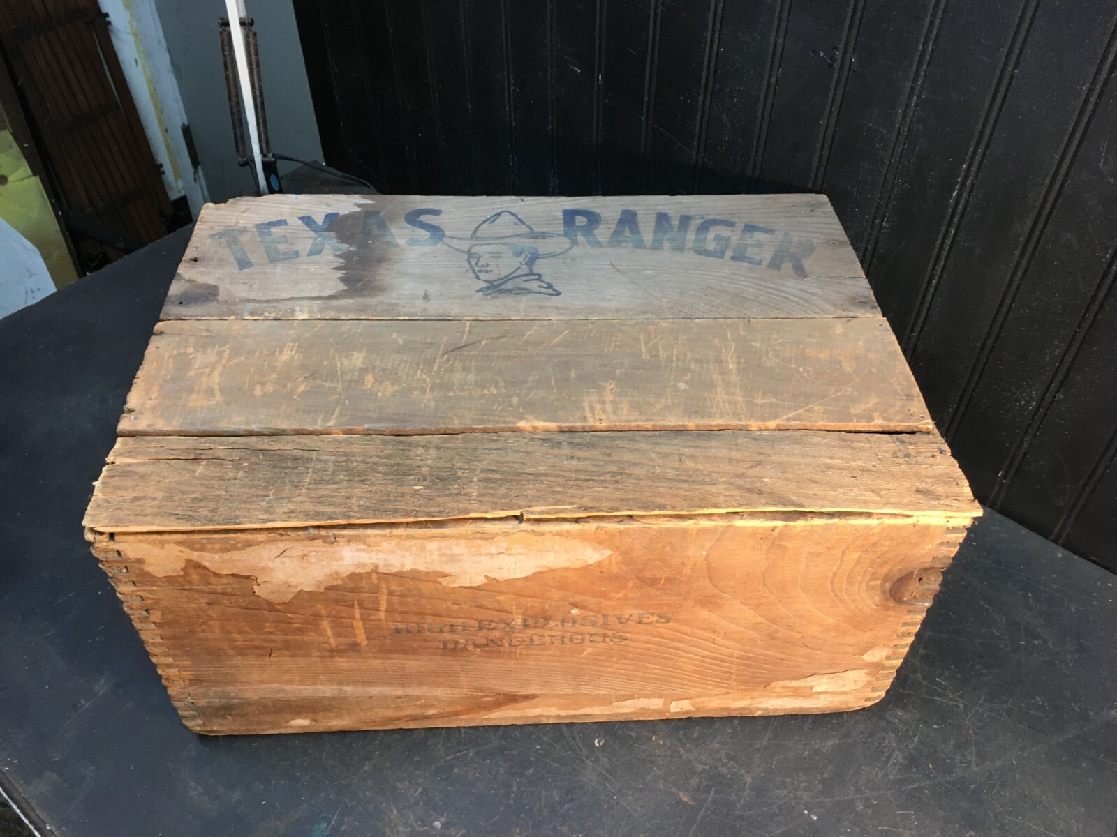 Vintage Texas Ranger Toy Gun Wood Box Shipping Crate High Explosive ...