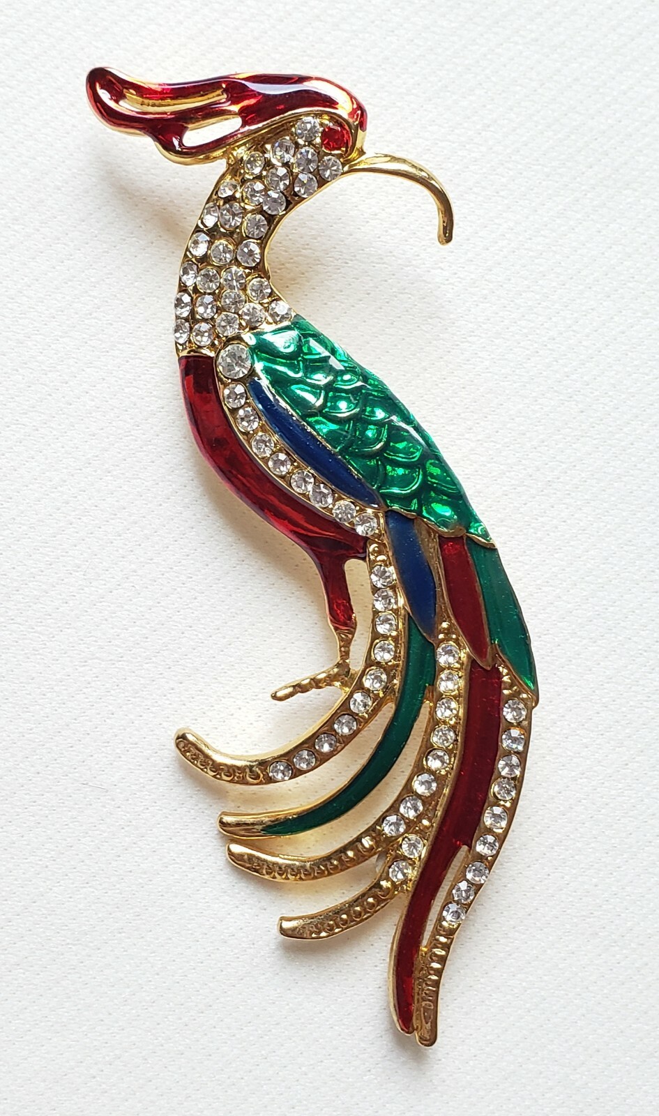 New Vintage Enamel Rhinestones Phoenix Bird Of Paradi… - Gem