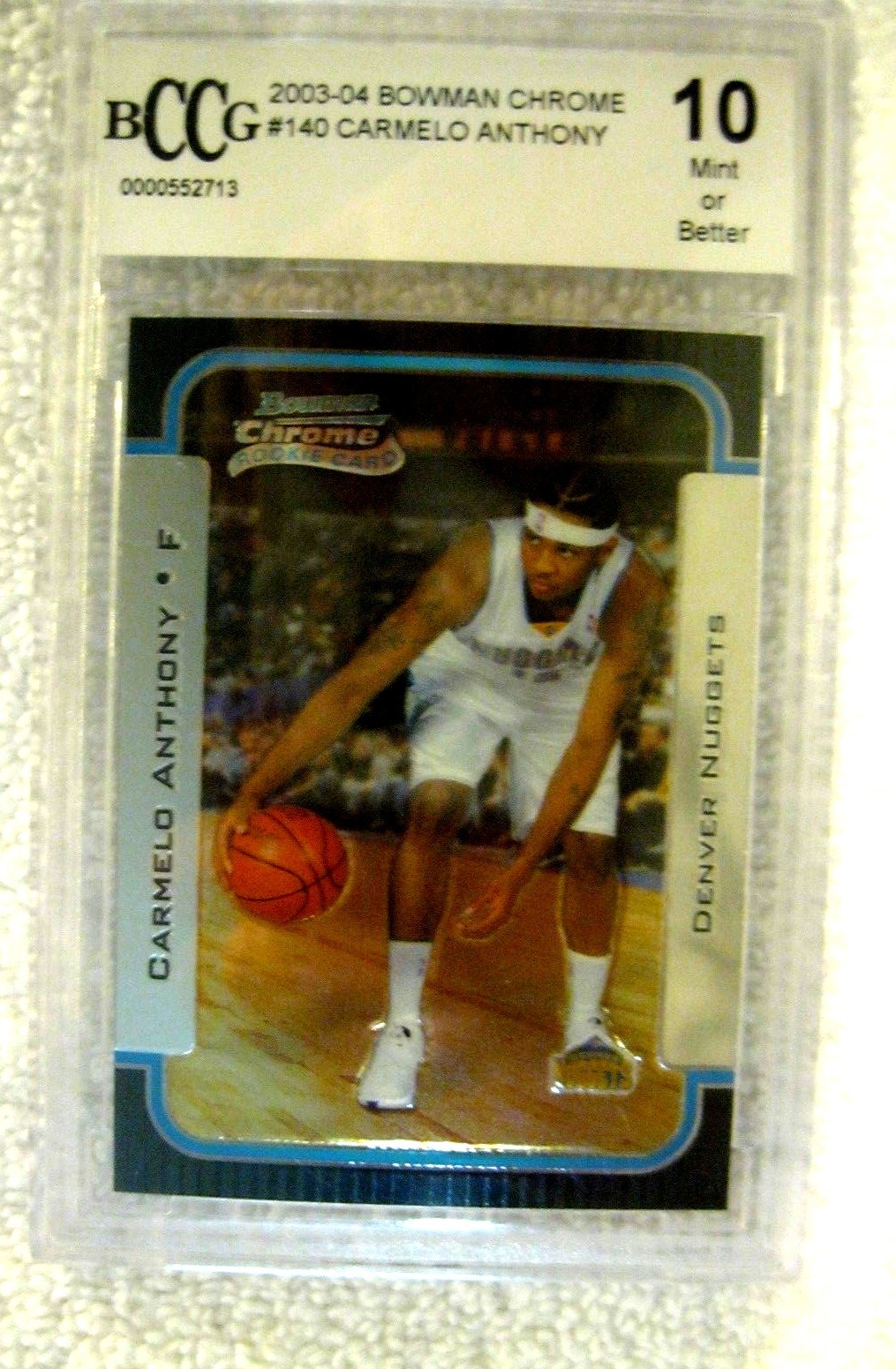 Carmelo Anthony RC 2003-04 Bowman Chrome Rookie Card#140 Graded Beckett ...
