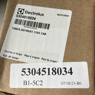 5304518034 DEFROST TIMER, FRIGIDAIRE, ELECTROLUX,TIMER 115V. NEW ...