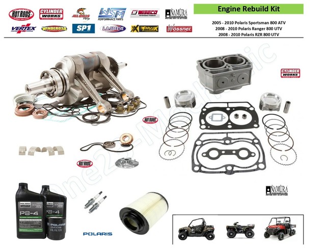 POLARIS SPORTSMAN RZR RANGER 800 HO ENGINE REBUILD KIT CRANKSHAFT ...