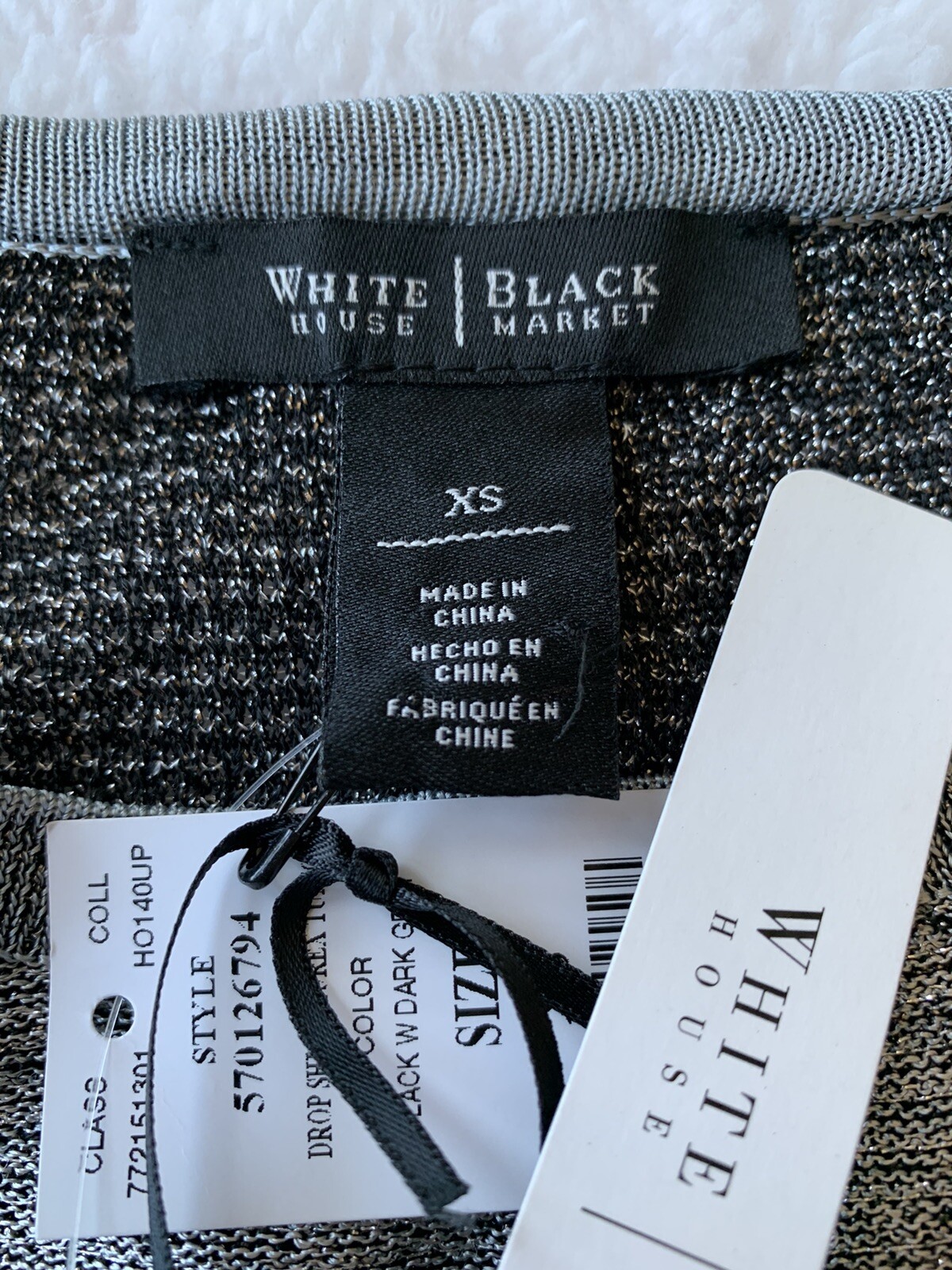 White House Black Market metalic thread lightweight sweater tunic Size ...