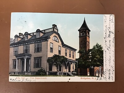 City Hall Fire Department Bridgeton New Jersey POSTCARD | eBay