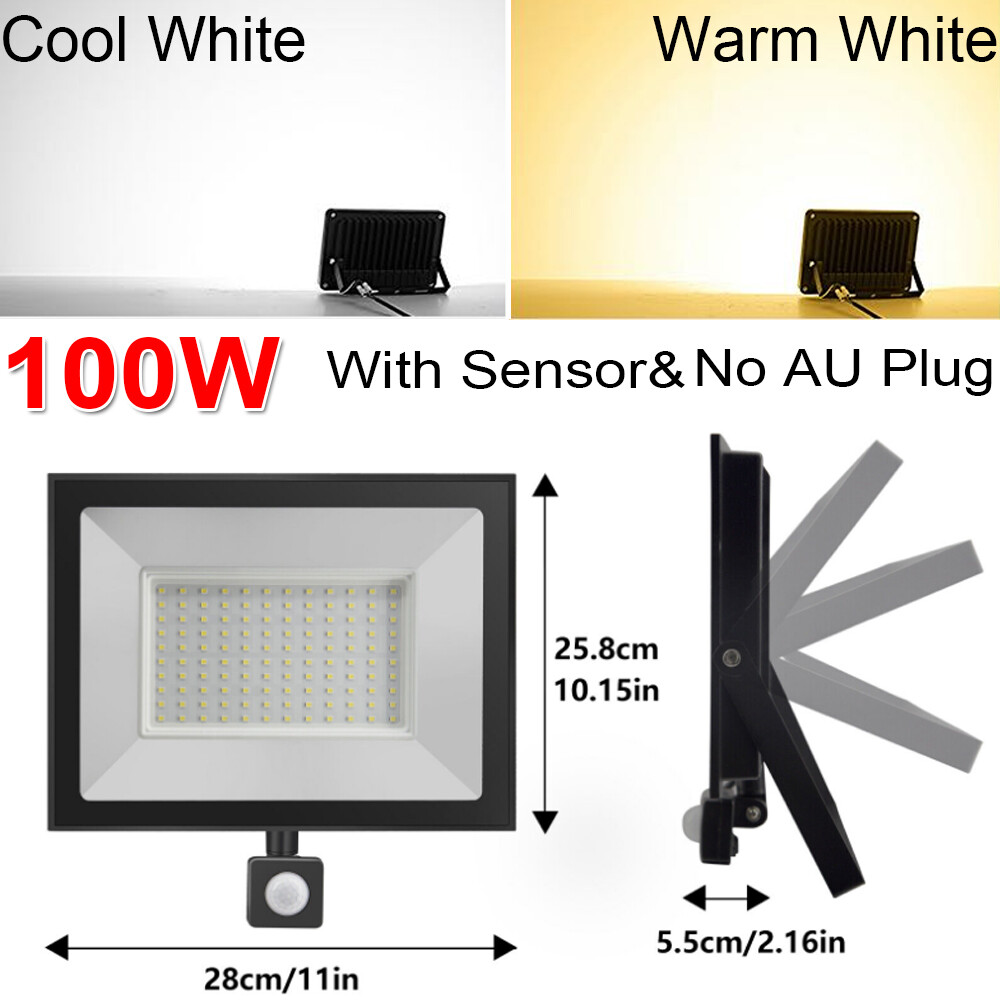 LED Flood Light 10-100W PIR Motion Sensor Spotlight Outdoor Garden ...