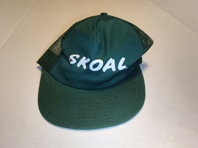 VINTAGE Skoal Trucker Hat Cap Green SnapBack Half Mesh 80s 90s Tobacco ...