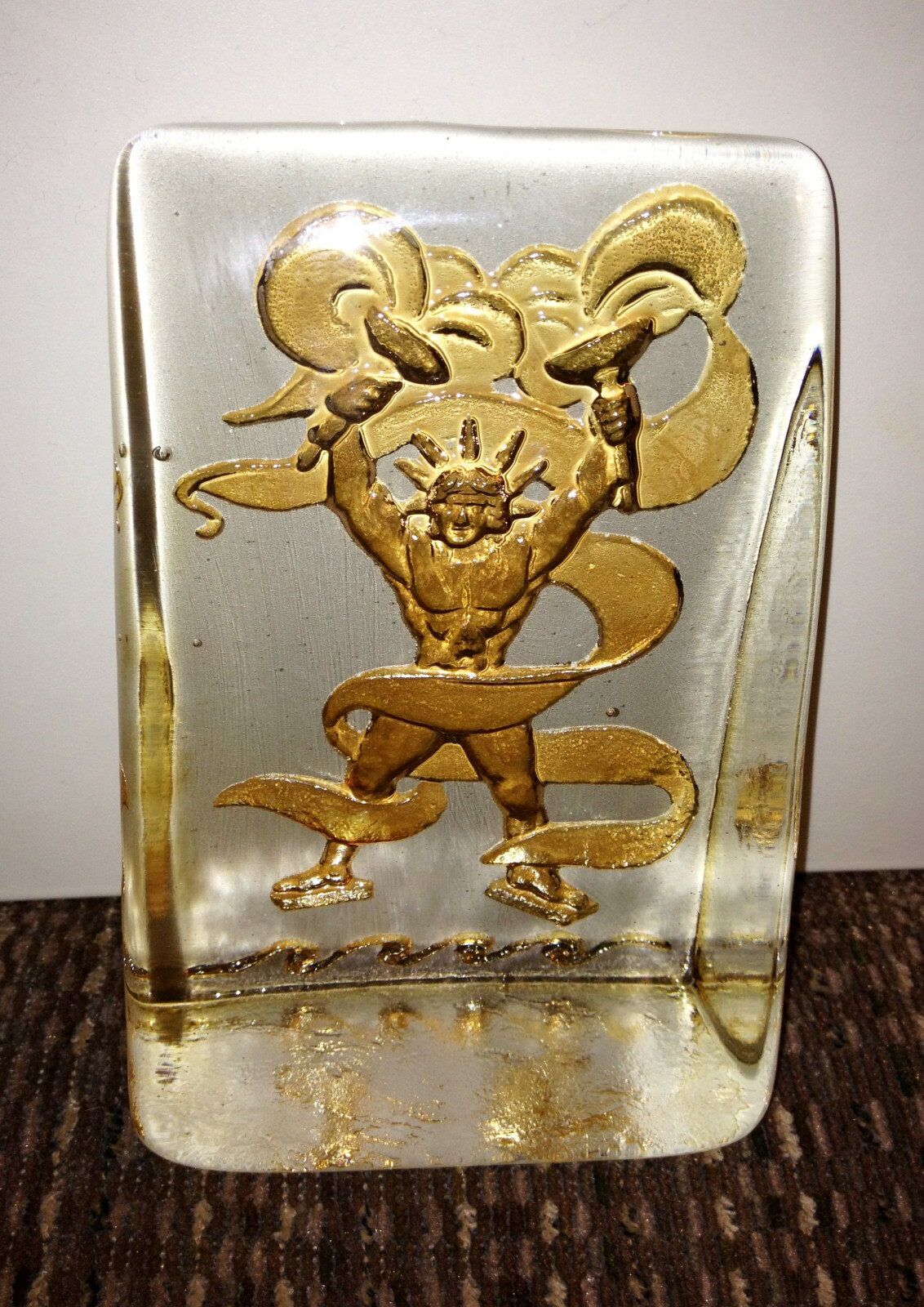 Prometheus Paul Isling Nybro Greek Fire God Art Glass RARE Piece Sweden ...