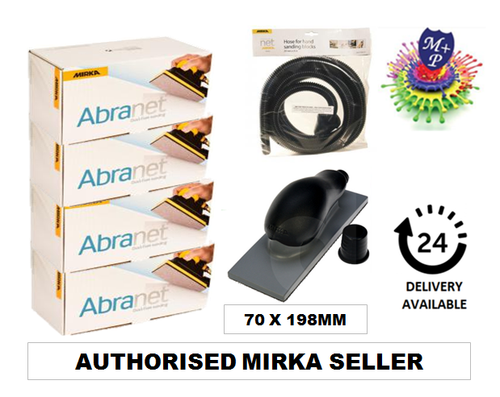 Mirka Abranet Starter Kit 70x198, Block, 4 x 50 strips, P80,P120,P180 ...
