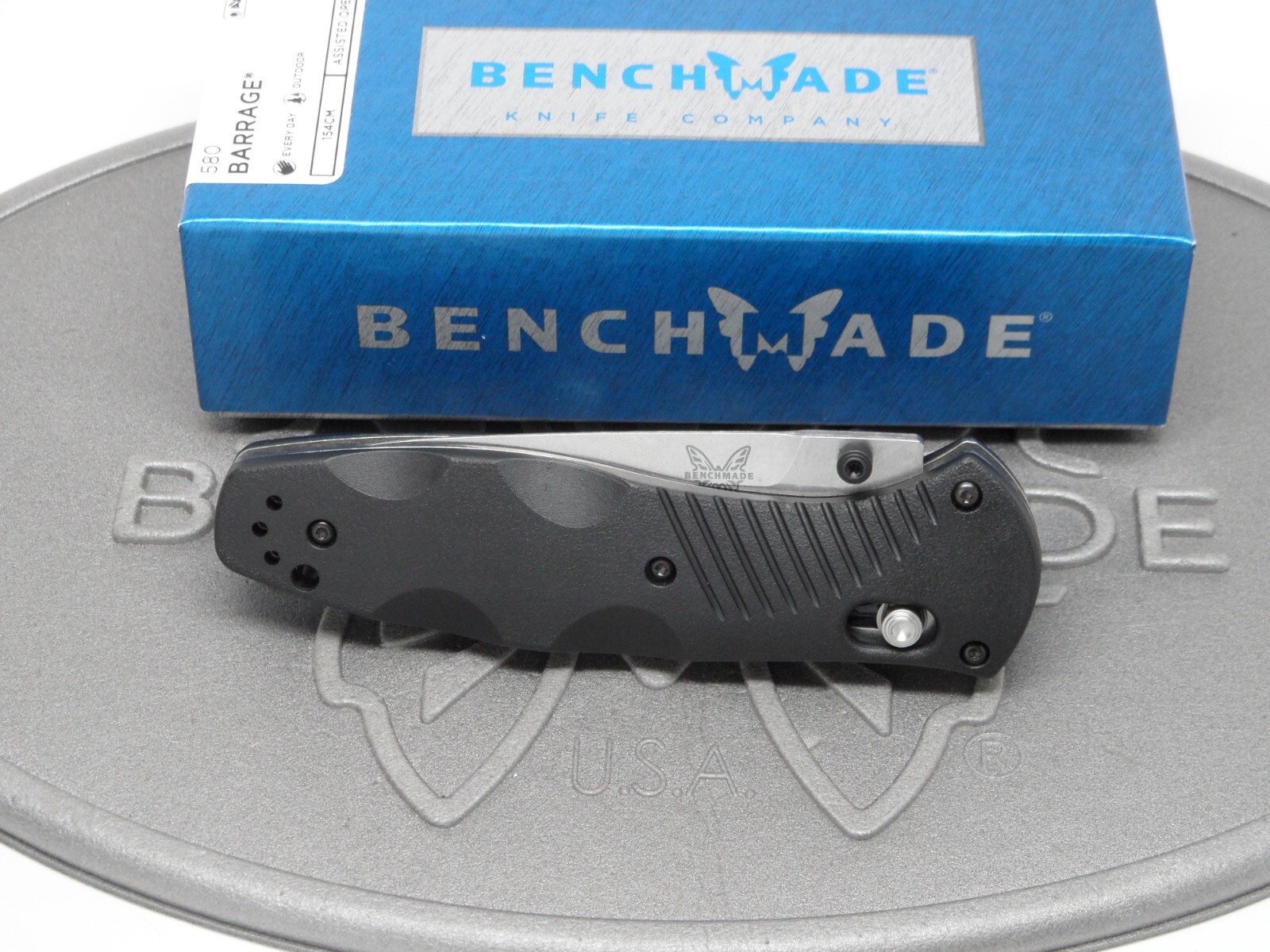 Benchmade 580 Barrage 154CM AXIS Assist Black Discontinued Large ...