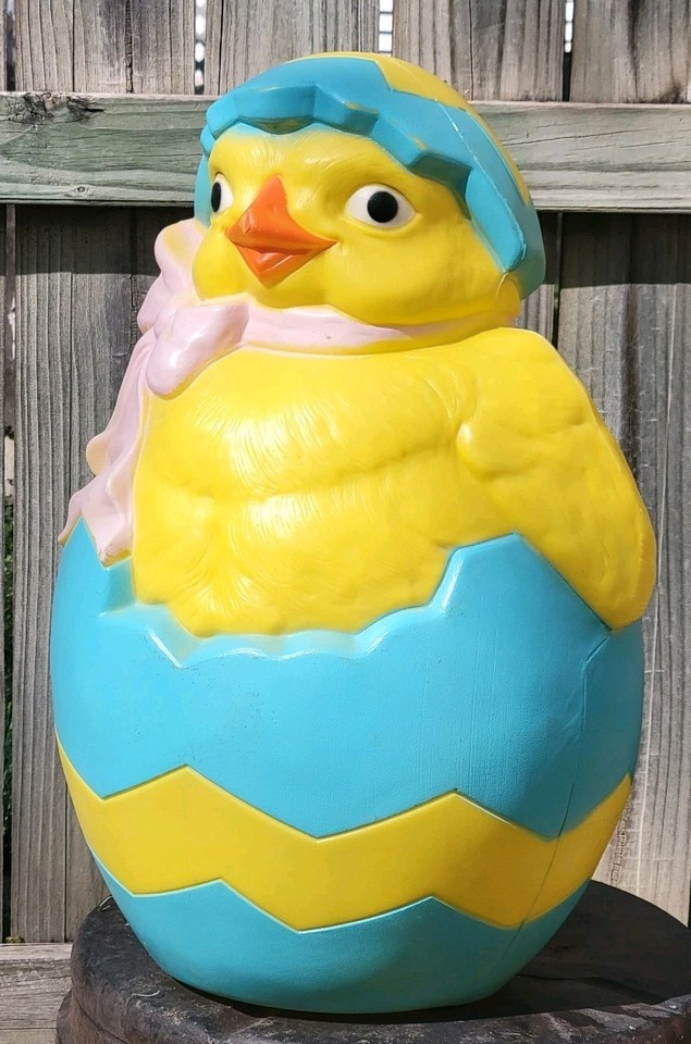 Easter Blow Mold Chick in Egg Vintage 90s Empire USA Yard Decor 23 ...