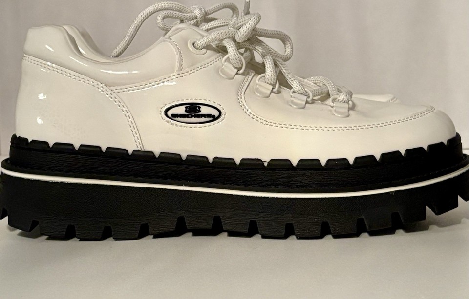 Skechers Jammers Cool Block Platform Shoes White/Black W Sz 8.5 ...