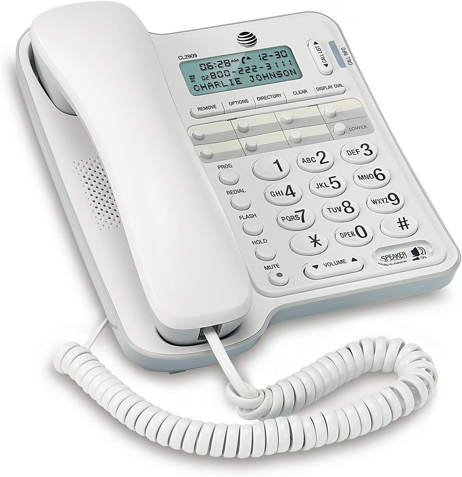 At&T CL2909 Corded Phone with Speakerphone and Caller ID/Call Waiting ...