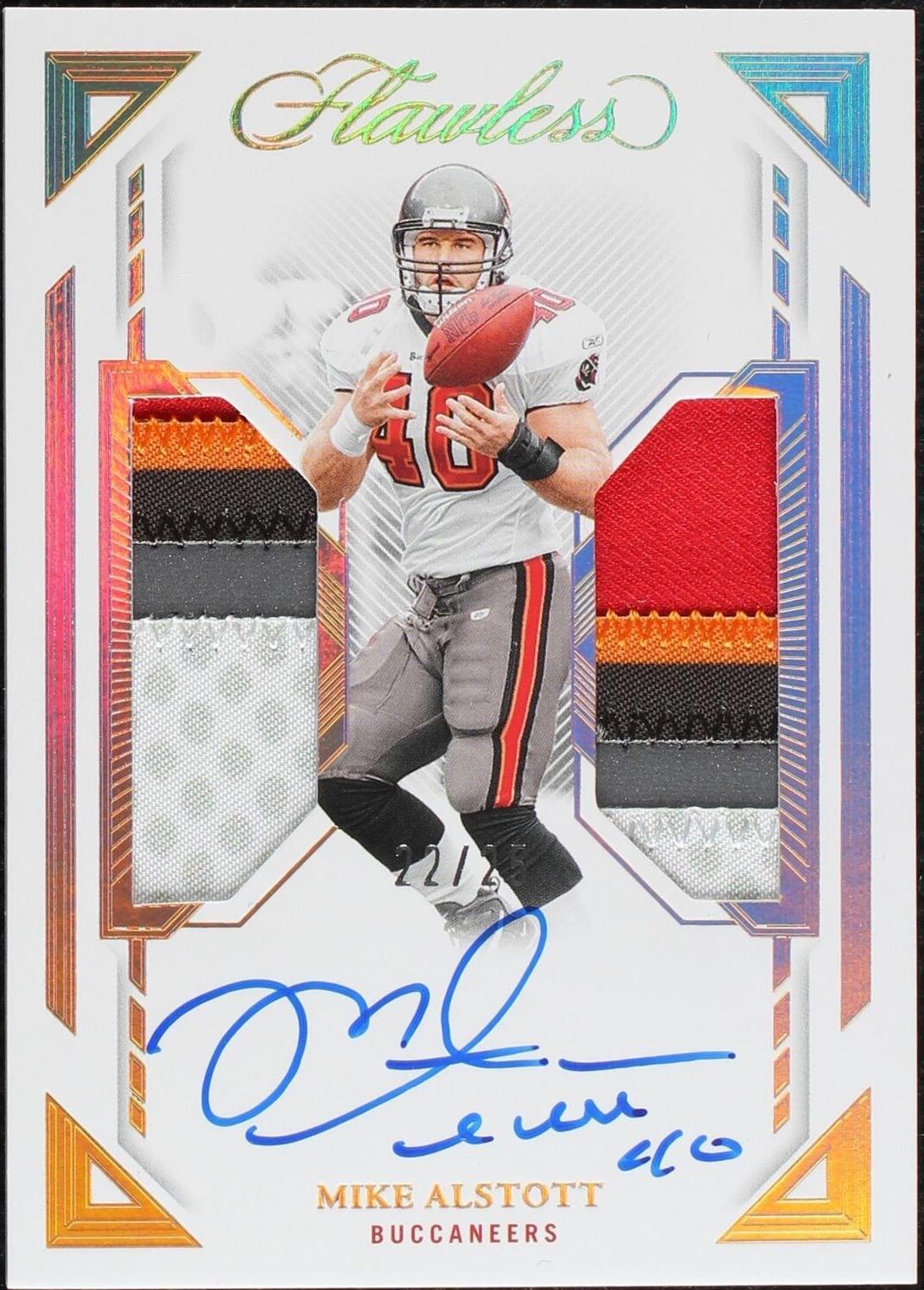 2023 Panini Flawless - Dual Patch Autographs Mike Alstott #DPA-MAL /25 ...