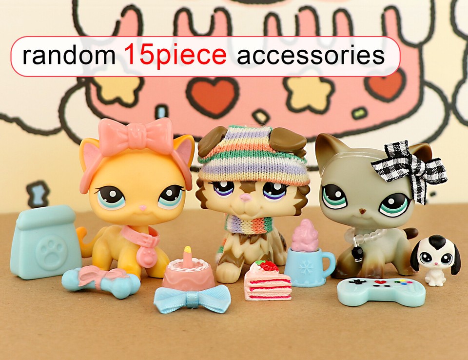 LPS Accessories Random 15pcs for lps Pets Toy Collar Clothes Bow Food ...