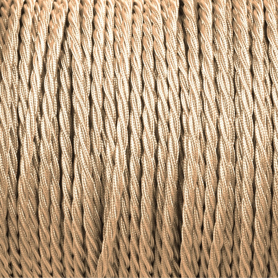 5m Fabric Cable 2/ 3 Core Twisted Vintage Style Color TWIST Braided ...