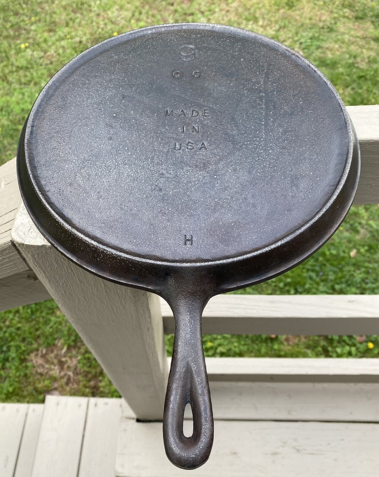 Lodge No. 9 - H Round Cast Iron Griddle w/Heat Ring - OG - Made In USA ...
