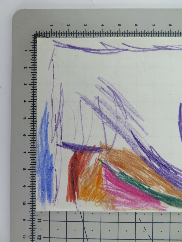 Old Sketch Abstract Colored Pencil Drawing on Paper Vintage P28.1 | eBay