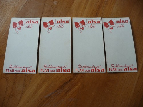 4 CARTONS PUBLICITAIRES des flans ALSA - années 50 | eBay
