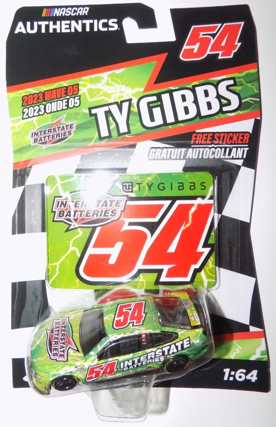 TY GIBBS #54 1/64 INTERSTATE BATTERIES NASCAR AUTHENTICS 2023 WAVE 05 ...