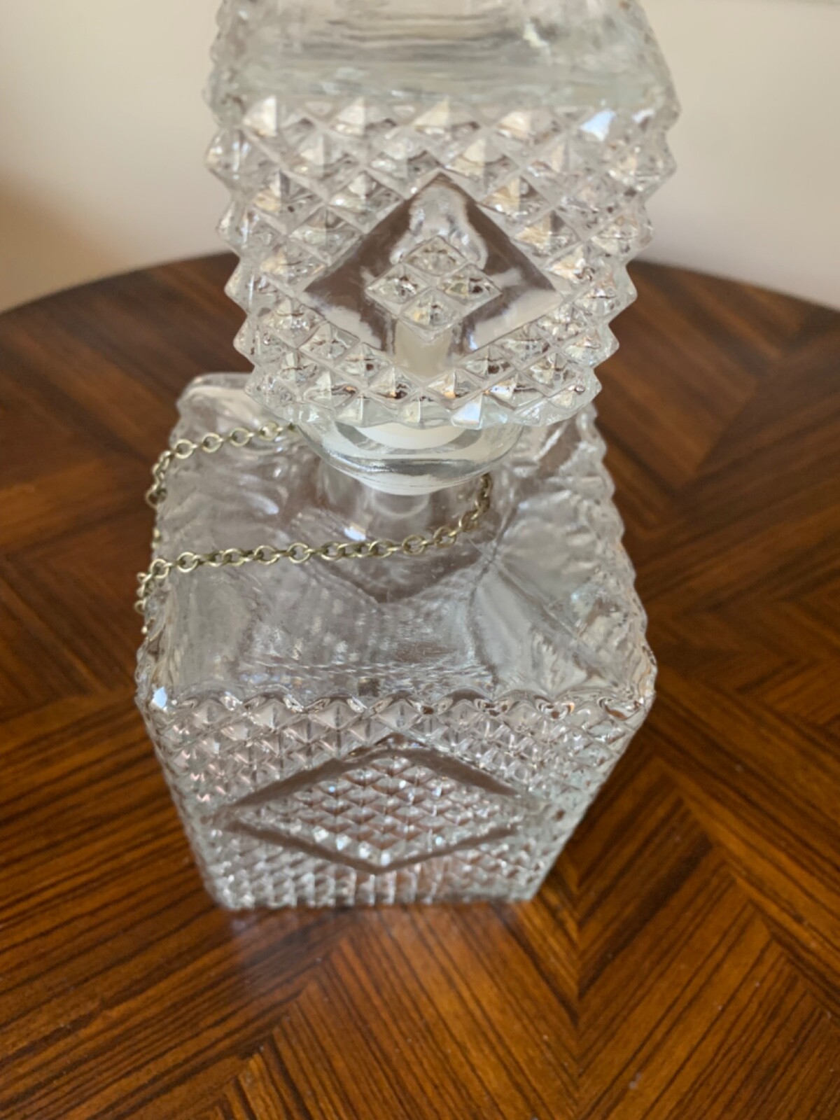 Mid-century Crystal Look Decanter (7 Piece) Set in Metal with Wood ...