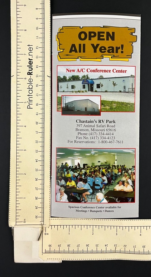 1990s Branson Missouri Chastain's RV Park Campground MO Vintage Travel ...