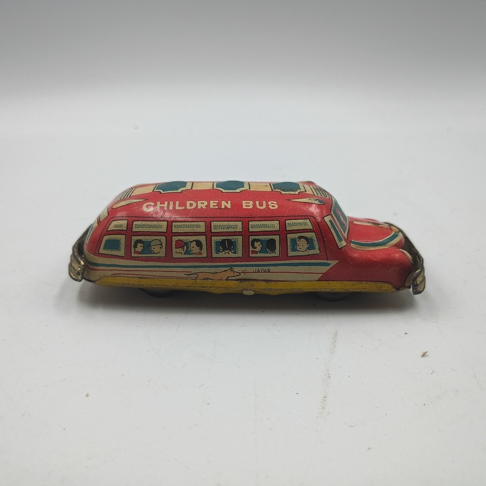 Vtg. 1950's Children (School) Bus 4" Tin Litho Friction Toy Japan | eBay