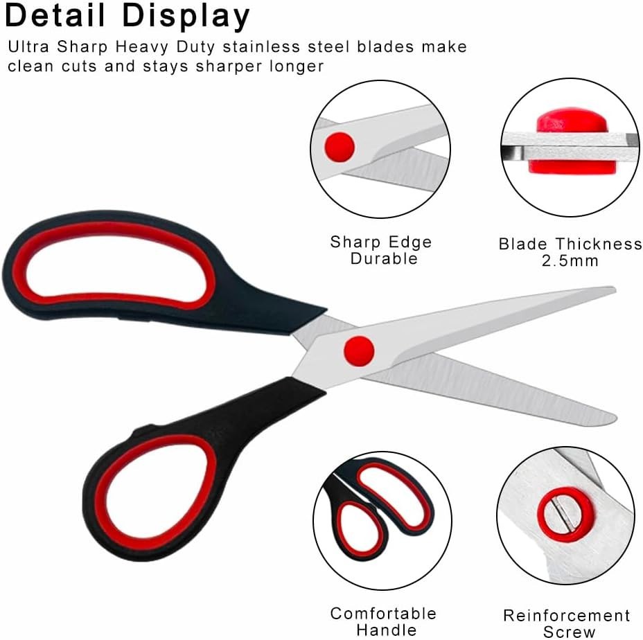 Scissors 1 or 2 Pack 7.5 inch Scissors for Office and Home, Scissors ...