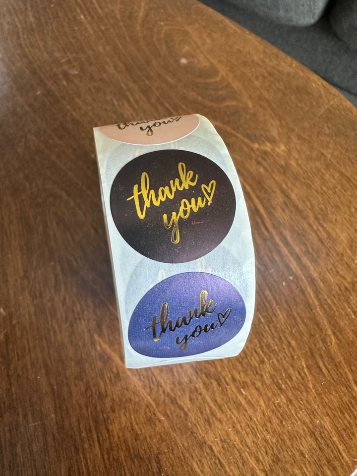 Roll of 500 Sticker Thank You Stickers Self-Adhesive for Packaging For ...